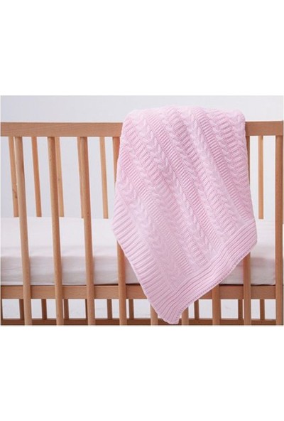 Mycey Örme Battaniye Pembe