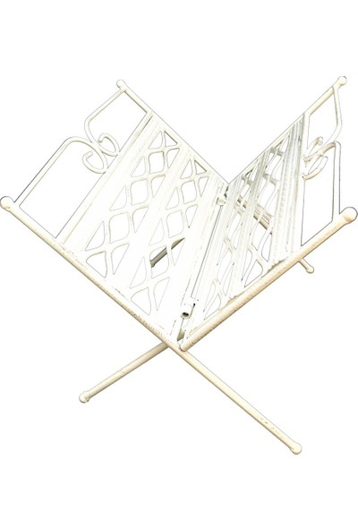 Gold Dekor Ferforje Gazetelik Beyaz Eskitme