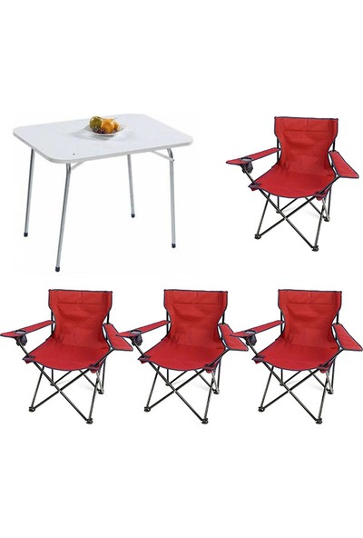 Bofigo 60X80 Katlanır Masa + 4 Adet Kamp Sandalyesi Katlanır Sandalye Piknik Plaj Sandalyesi Kırmızı Bofigo 60X80 Katlanır Masa + 4 Adet Kamp Sandalyesi Katlanır Sandalye Piknik Plaj Sandalyesi Kırmızı