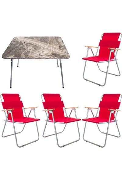 Bofigo 60X80 Mermer Desenli Katlanır Masa + 4 Adet Katlanır Sandalye Kamp Seti Bahçe Balkon Takımı Kırmızı Bofigo 60X80 Mermer Desenli Katlanır Masa + 4 Adet Katlanır Sandalye Kamp Seti Bahçe Balkon Takımı Kırmızı