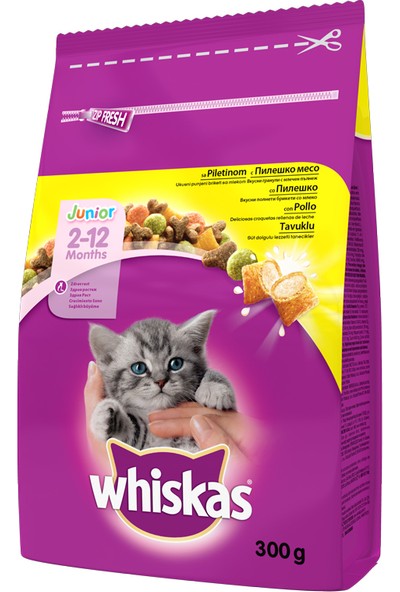 Whiskas Yavru Tavuklu Kuru Kedi Maması 300 Gr x 7 Adet Whiskas Yavru Tavuklu Kuru Kedi Maması 300 Gr x 7 Adet