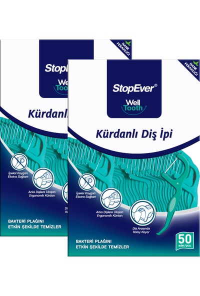 Stopever Well Tooth Kürdanlı Diş İpi 100 Adet Ekonomik Ambalaj Stopever Well Tooth Kürdanlı Diş İpi 100 Adet Ekonomik Ambalaj