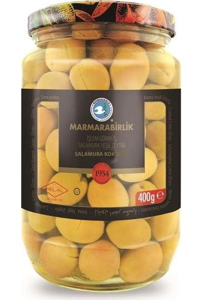 Marmarabirlik 4XL İşlem Görmüş Yeşil Zeytin Kokteyl Cam 400 gr Marmarabirlik 4XL İşlem Görmüş Yeşil Zeytin Kokteyl Cam 400 gr