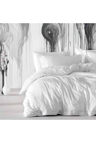 Yataş Bedding DESTRA Saten Beyaz Nevresim Takımı (Çift Kişilik)