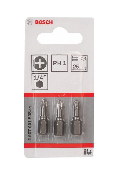 Bosch - 3'Lü Paket - Ekstra Sert Seri Vidalama Ucu - Ph 1, 25 Mm Bosch - 3'Lü Paket - Ekstra Sert Seri Vidalama Ucu - Ph 1, 25 Mm