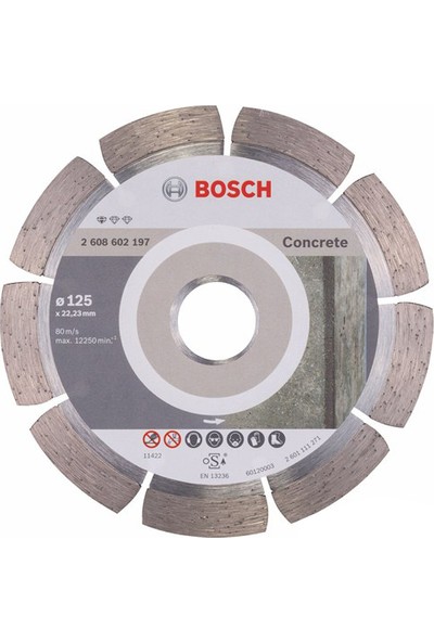 Bosch - Standard Seri Beton İçin Elmas Kesme Diski - 125 X 22,23 X 1,6 X 10 Mm
