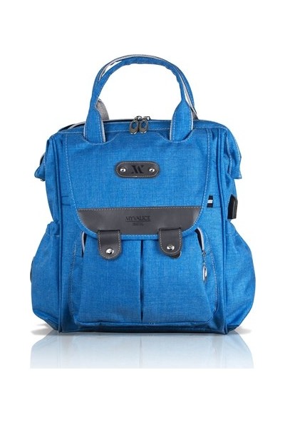 My Valice Smart Bag Tiny Usb'li Anne Bebek Bakım ve Sırt Çantası Turkuaz
