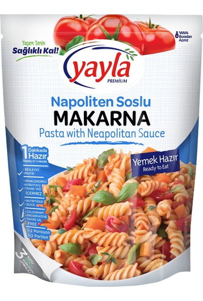 Yayla Hazır Napoliten Soslu Makarna 250 gr Yayla Hazır Napoliten Soslu Makarna 250 gr