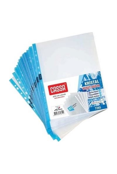 Cassa Delikli Poset Dosya A4 Kristal 50 Li (7265)