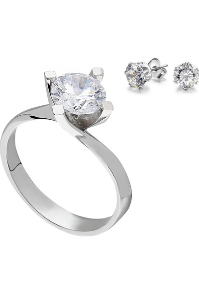 Chavin 1.3 crt. Tek Taş Zirkon Gümüş Bayan Yüzük dz63