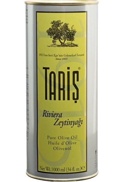 Tariş 1 lt Teneke Riviera Zeytinyağı Tariş 1 lt Teneke Riviera Zeytinyağı