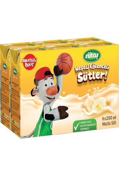 Sütaş Muzlu Süt 6X200 ml Sütaş Muzlu Süt 6X200 ml