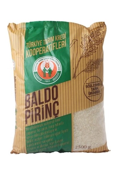 Türkiye Tarım Kredi Koop. Pirinç Baldo 2.5 kg Türkiye Tarım Kredi Koop. Pirinç Baldo 2.5 kg