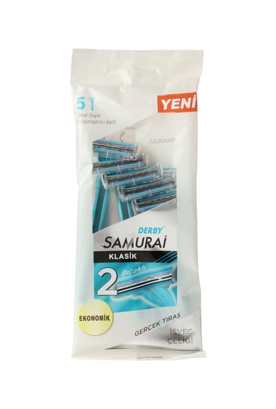 Derby Samurai Klasik 2 Bıçaklı 5'li Poşet