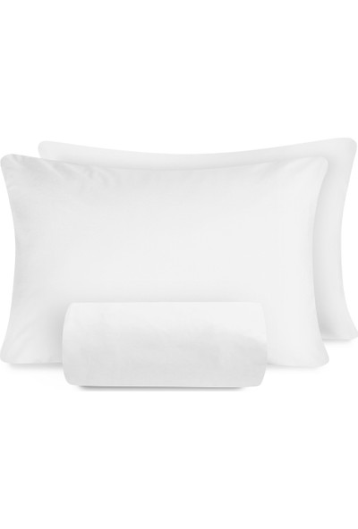 English Home Düz Penye Çift Kişilik Lastikli Çarşaf Tkm 160X200 Cm Beyaz