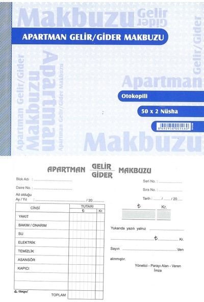 Westyle Apartman Gelir Gider Makbuzu Otokopili A5 (50Li) Westyle Apartman Gelir Gider Makbuzu Otokopili A5 (50Li)