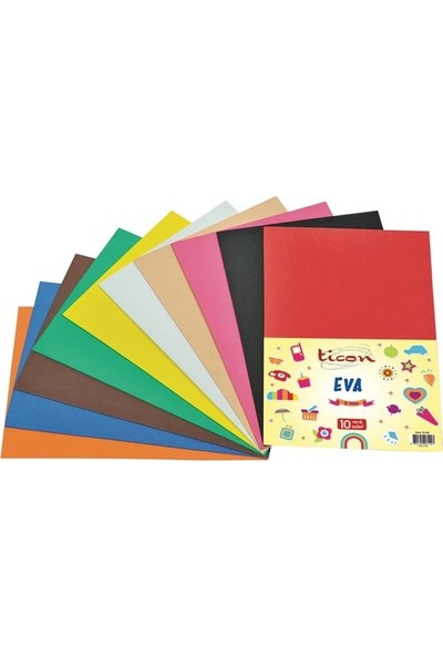 Ticon Eva Yapışkanlı (2 Mm) 50X70 Cm 10 Adet 10 Renk Ticon Eva Yapışkanlı (2 Mm) 50X70 Cm 10 Adet 10 Renk