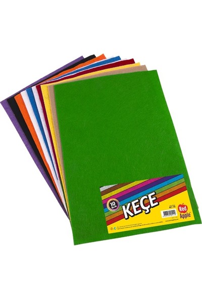 Red Apple A4 (20X30 Cm) Keçe 10 Renk 10 Adet