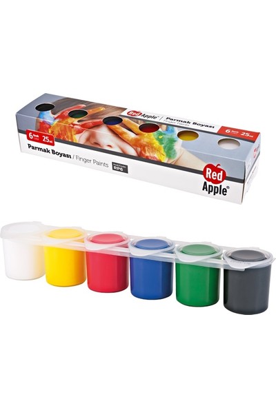 Red Apple Parmak Boyası Sıralı 6 Renk 6X25 Ml. Rp-6 Red Apple Parmak Boyası Sıralı 6 Renk 6X25 Ml. Rp-6