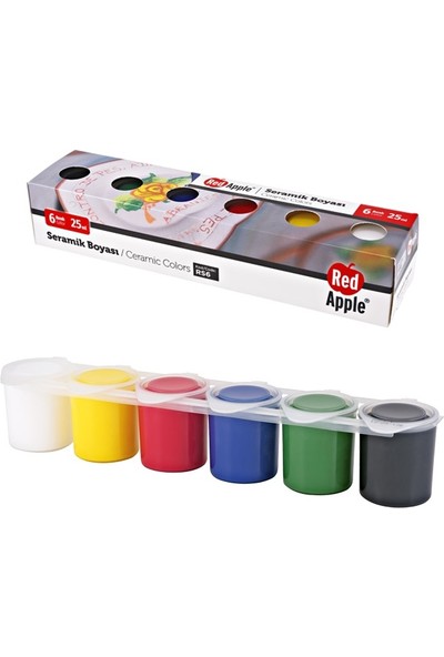 Red Apple Seramik Boyası Sıralı 6 Renk 6X25 Ml. Rs6 Red Apple Seramik Boyası Sıralı 6 Renk 6X25 Ml. Rs6