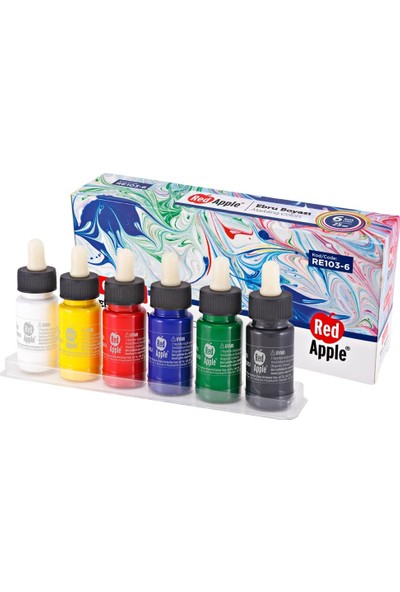 Red Apple 6 Renk Ebru Boyası 6X25 Ml. Re103-6 Red Apple 6 Renk Ebru Boyası 6X25 Ml. Re103-6