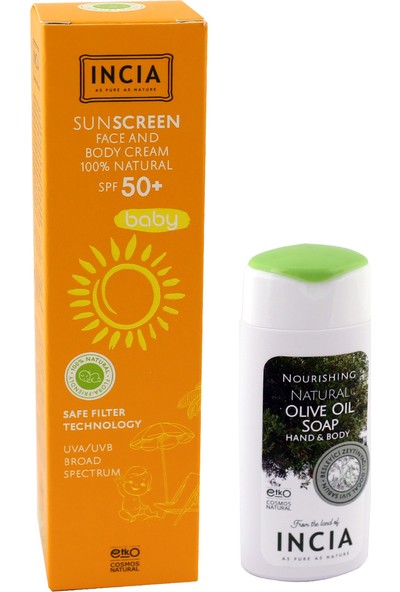 Incia Sun Screen Baby Cream Bebek Güneş Koruyucu Spf 50+ 70 ml (Sabun Hediyeli) Incia Sun Screen Baby Cream Bebek Güneş Koruyucu Spf 50+ 70 ml (Sabun Hediyeli)