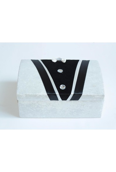 Damat Figürlü Kadife Sandık Krem Damat Figürlü Kadife Sandık Krem