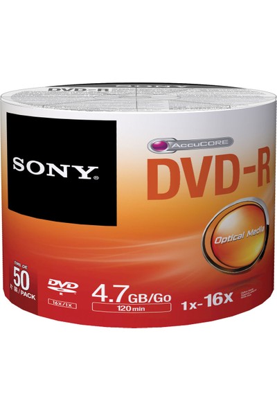 Sony DVD-R 4.7 GB 50 Adet Sony DVD-R 4.7 GB 50 Adet