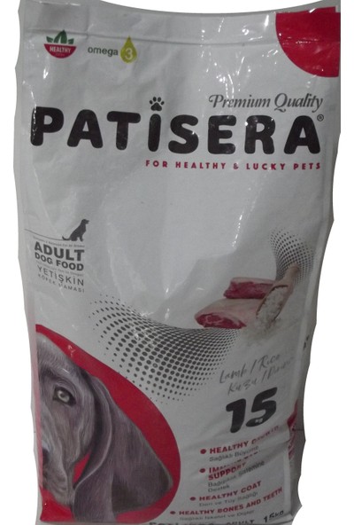 Patisera Kuzu Etli̇ Pi̇ri̇nçli̇ Yetişki̇n Köpek Maması 15 kg