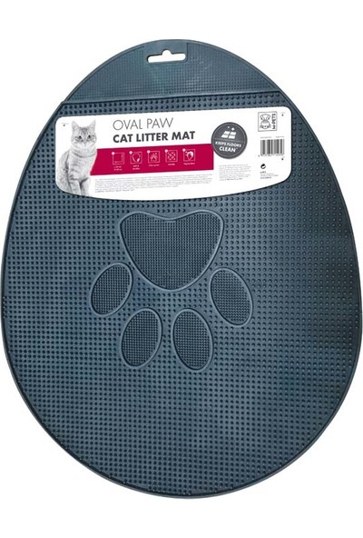 M-Pets Kedi Tuvalet Önü Paspası Oval Pati İzli 35*43*0,6
