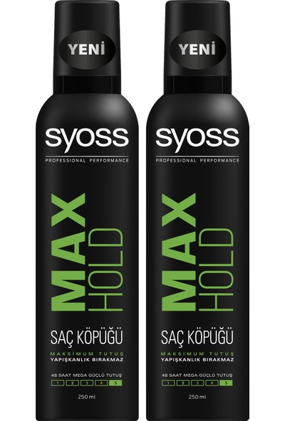 Syoss Max Hold Köpük 250 ml x 2 Adet