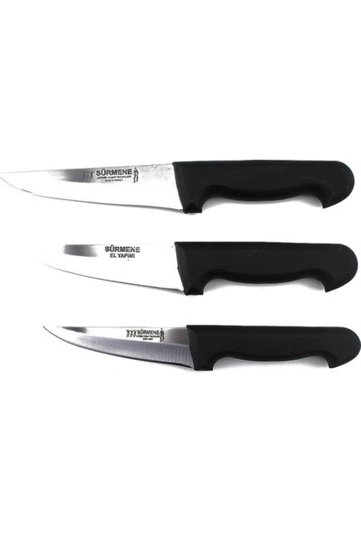 Sürmene Plastik Saplı Üçlü Bıçak Seti Sürmene Plastik Saplı Üçlü Bıçak Seti