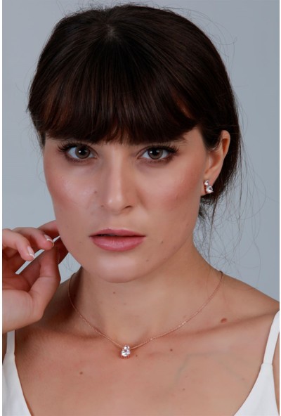 Bijubu Kolye Küpe Seti Rose