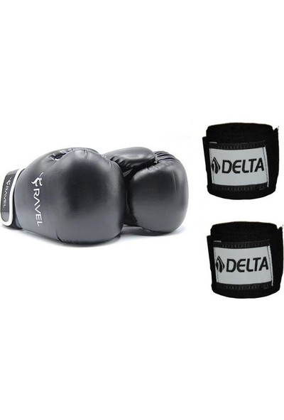 Ravel Fighter Deluxe PU Boks Eldiveni + Boks El Bandajı Seti Ravel Fighter Deluxe PU Boks Eldiveni + Boks El Bandajı Seti
