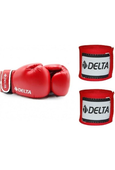Delta Maxima Deluxe PU Boks Eldiveni + Boks El Bandajı Seti Delta Maxima Deluxe PU Boks Eldiveni + Boks El Bandajı Seti