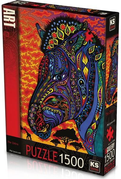 KS Games 1500 Parçalı Zebra Puzzle - Phil Lewis Art