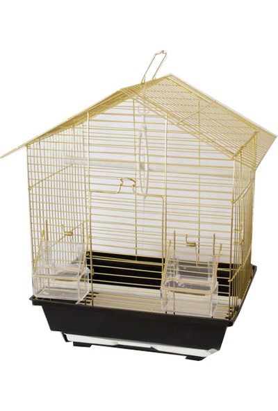 Üçgen Çatılı Pirinç Kuş Kafesi