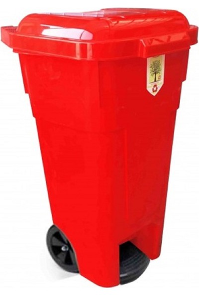 Violet Tekerlekli Pedallı Çöp Konteyneri 80 L Kırmızı