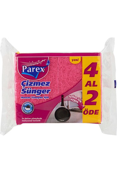 Parex Çizmez 4'lü Düz Sünger