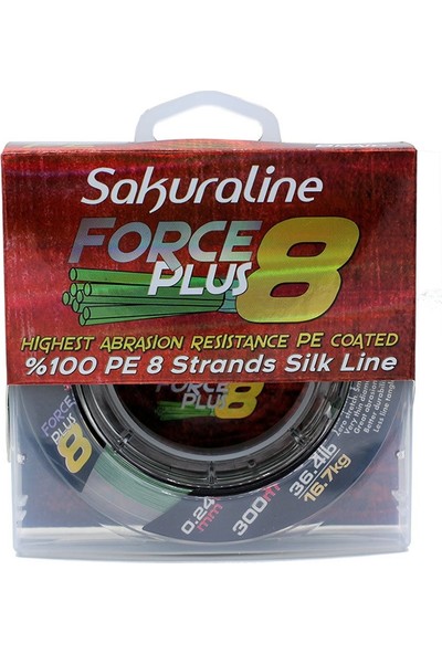 Sakuraline Force Plus 8 Kat PU Kaplama 300 Metre İpek İp Misina