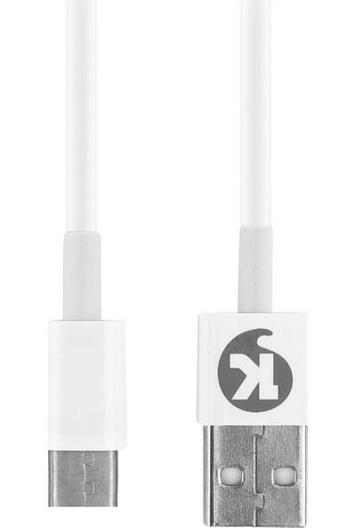 Ktools Lüx 2A 1 Metre Beyaz Type-C Data Kablo Ktools Lüx 2A 1 Metre Beyaz Type-C Data Kablo