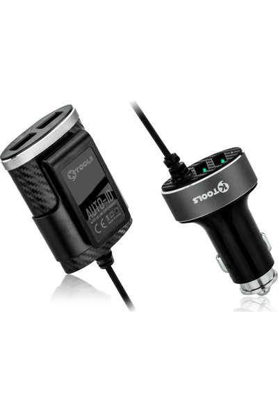 Ktools 2 + 2 Multi 4 Adet USB Siyah Araç Şarjı 5.1A Ktools 2 + 2 Multi 4 Adet USB Siyah Araç Şarjı 5.1A