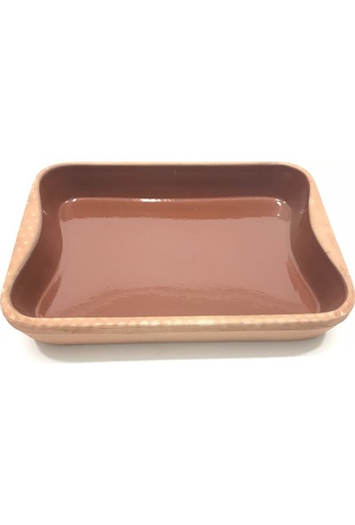Tureks Toprak İçi Sırlı Dikdörtgen Güveç Fırın Tepsisi