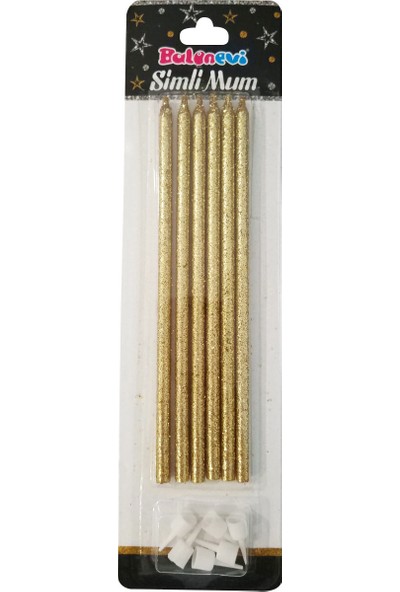Balonevi Balon Evi Gold Altın Renk Simli Uzun Parti Mum Seti 6 Adet Balonevi Balon Evi Gold Altın Renk Simli Uzun Parti Mum Seti 6 Adet