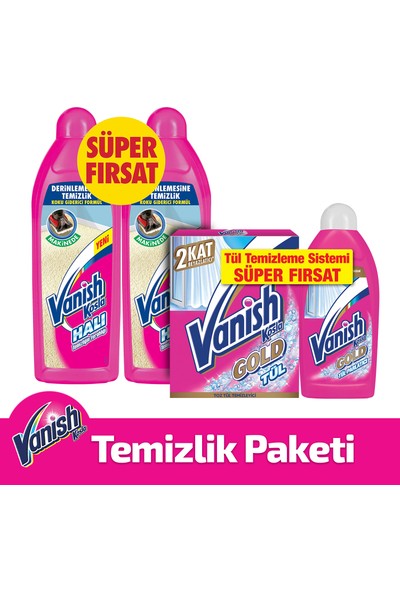 Vanish Kosla Tül Toz 450 gr + Vanish Kosla Tül Parlatıcı 450 ml + Vanish Halı Şampuanı Makine 2'li