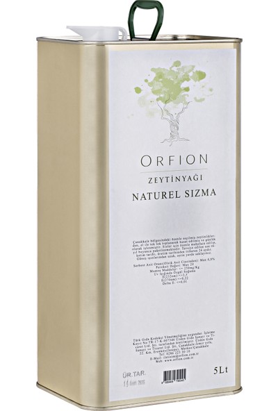 Orfion Olgun Hasat Naturel Sızma Zeytinyağı - 5lt
