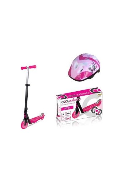 Coolwheels 2 Tekerlekli Silikon Tekerlek Çocuk Scooter (+5 Yaş) + Kask Pembe Coolwheels 2 Tekerlekli Silikon Tekerlek Çocuk Scooter (+5 Yaş) + Kask Pembe
