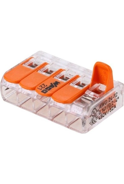 Wago 221-415 5'Li Yaylı Tırnaklı Klemens (1 Adet)