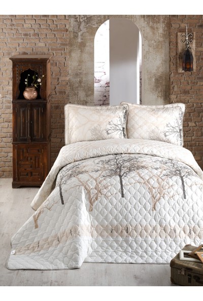 Clasy Çift Kişilik Kapitone Yatak Örtüsü Takımı Midas V2 Bej Clasy Çift Kişilik Kapitone Yatak Örtüsü Takımı Midas V2 Bej