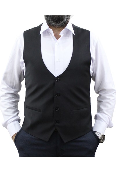 Mento Regalo Erkek Yelek U Yaka Cepken Siyah 50161 Mento Regalo Erkek Yelek U Yaka Cepken Siyah 50161